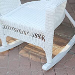 Jeco , Set of 2 Wicker Rocker Chairs, White