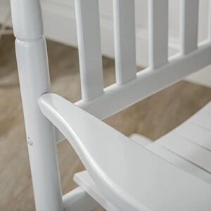 BplusZ B&Z KD-22W Wooden Rocking Chair Porch Rocker Outdoor Traditional Indoor, White