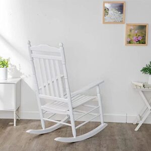 BplusZ B&Z KD-22W Wooden Rocking Chair Porch Rocker Outdoor Traditional Indoor, White