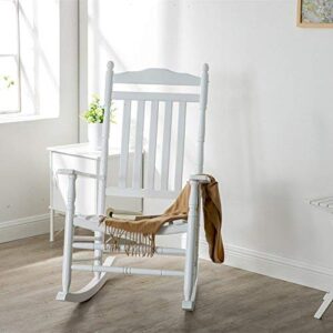 BplusZ B&Z KD-22W Wooden Rocking Chair Porch Rocker Outdoor Traditional Indoor, White