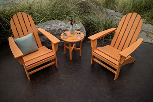 POLYWOOD Vineyard 3-Piece Adirondack Chair Set with Side Table, Mahogany