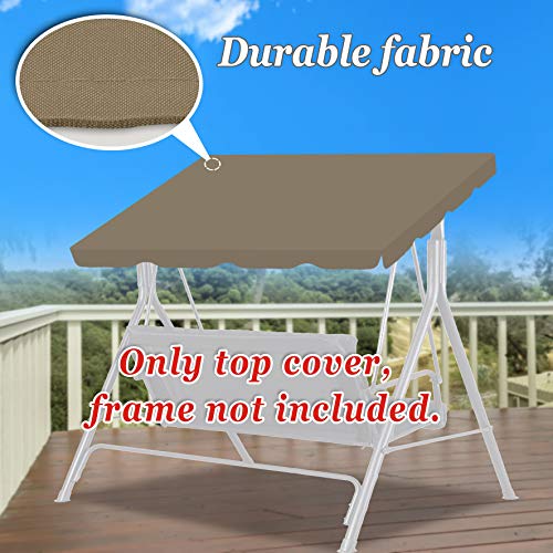 Strong Camel Patio Swing Cover Garden Outdoor Swing Replacement Canopy Cover (65" x45, Taupe)