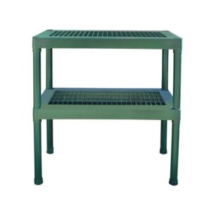 rion palram – canopia 2-tier greenhouse work bench, dark green, 31.4”lx15.7”wx33.4”h