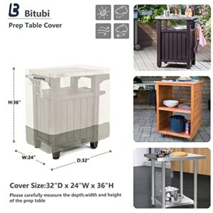 Bitubi Prep Table Cover for Keter Unity Small Portable Outdoor Table,Heavy Duty Waterproof Anti-UV,Outdoor Kitchen Cart Cover