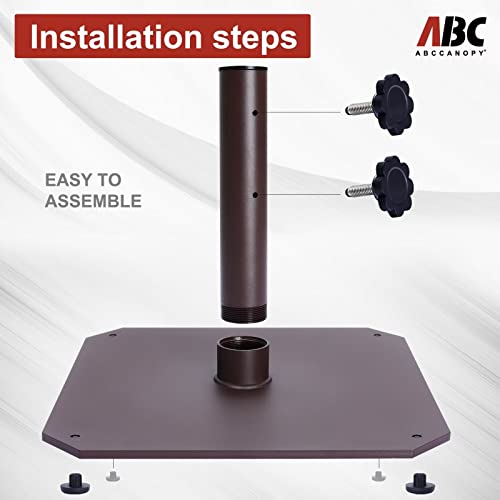 ABCCANOPY Patio Umbrella Base Heavy Duty Umbrella Holder Outdoor Umbrella Stand Iron Plate Stand, 37 lbs Octagon, Brown