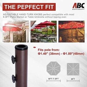 ABCCANOPY Patio Umbrella Base Heavy Duty Umbrella Holder Outdoor Umbrella Stand Iron Plate Stand, 37 lbs Octagon, Brown