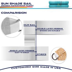 Windscreen4less Terylene Waterproof Sun Shade Sail UV Blocker Triangle Sunshade Patio Canopy Sail 12' x 12' x 12' in Color Turquoise 260GSM