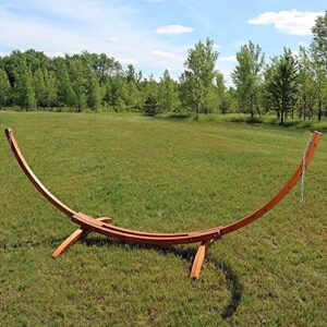 Sunnydaze 12-Foot Curved Wood Hammock Stand Only - 2-Person Wooden Hammock Arc Stand - Heavy-Duty 400-Pound Capacity