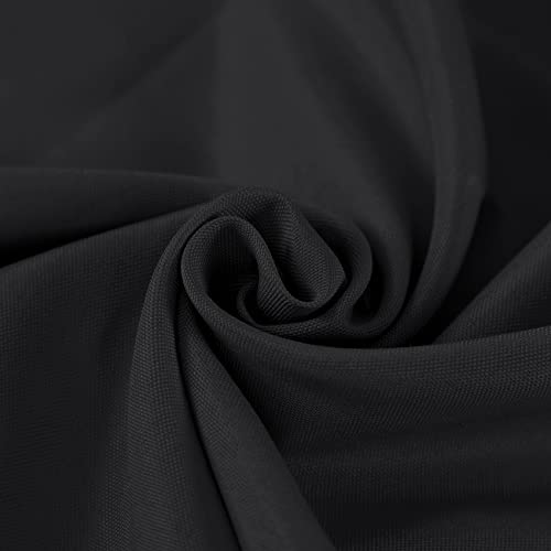 AlGaiety 2 Pack Waterproof Round Tablecloth, 120'' Inch Polyester Tablecloths, Wrinkle Resistant Polyester Table Cover for Dining Table, Outdoor, Party and Banquets (Black)