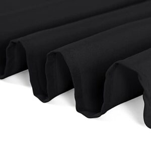 AlGaiety 2 Pack Waterproof Round Tablecloth, 120'' Inch Polyester Tablecloths, Wrinkle Resistant Polyester Table Cover for Dining Table, Outdoor, Party and Banquets (Black)