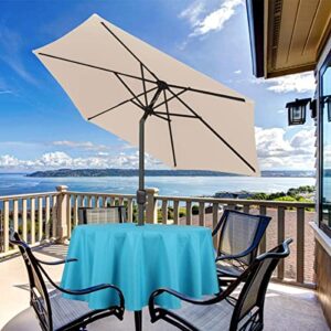 youngseahome Outdoor Tablecloth Wrinkle-Free Stain Resistant Waterproof Polyester Fabric Table Cover with Zipper Umbrella Hole for Picnic/Party/Dinner/Patio Garden(70inch Round,Zippered,Aqua)