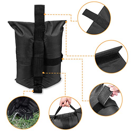 Leader Accessories Heavy Duty Premium 600D 4Pcs/Pack Canopy Weight Bags Instant Shelters Gazebo Sand Bags for Pop up Canopy,25Lbs/PC Upgraded Huge Capacity