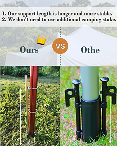 NACETURE Flag Pole Anchors 2 Pack - Grass Umbrella Anchors Stand - Heavy Duty Umbrella Spike Stainless Steel 304 Steel Umbrella Holder Ideal as Camping Tent Holder, Sand Auger, Telescoping Tarp Poles