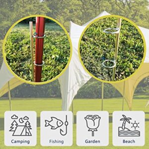 NACETURE Flag Pole Anchors 2 Pack - Grass Umbrella Anchors Stand - Heavy Duty Umbrella Spike Stainless Steel 304 Steel Umbrella Holder Ideal as Camping Tent Holder, Sand Auger, Telescoping Tarp Poles