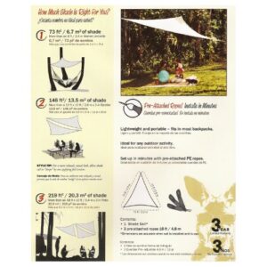 Coolaroo Ready-to-hang Triangle Shade Sail Canopy, Pebble, 13 Feet Triangle