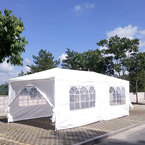 10'x20' Outdoor Party Tent for Birthday, Wedding Parties, Patio Gazebo, Canopy Tent with 6 Removable Sidewalls and 2 Doors, Cater Events Pavilion with Transparent Windows, Waterproof, Easy Set