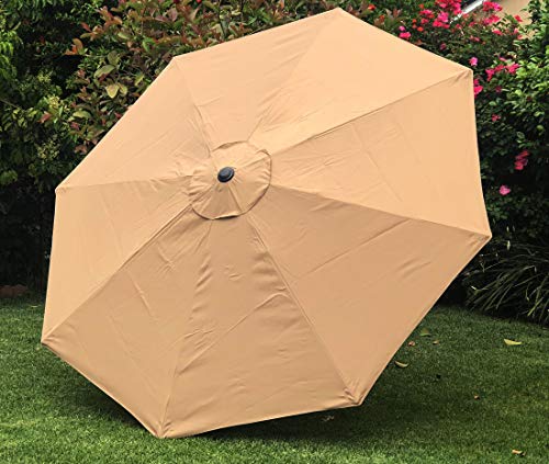 BELLRINO DECOR Replacement ** SAND **" STRONG & THICK" Umbrella Canopy for 10ft 8 Ribs SAND (Canopy Only)