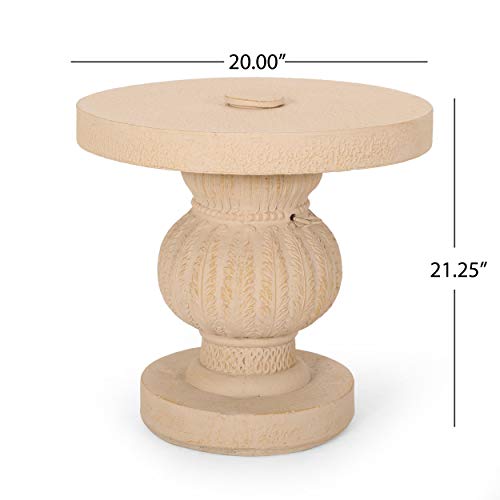 Christopher Knight Home Umbrella Side Table, Beige