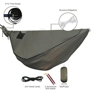 Onewind Airstream Camping Hammock with Mosquito Net and Windsock, Lightweight and Convertible Hammock, Holds up to 400 lbs, Ideal for Camping, Hiking, Backpacking, OD Green