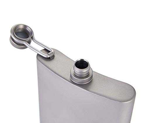 Fire-Maple Bacchus Titanium Hip Flask | 200ml / 6.7 fl oz Ultralight Pocket Canteen for Camping, Travel, Sport Events & Outdoor Trips | Curved Shape with Secure Screw Top, Filler Funnel, and Pouch