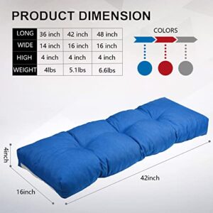 idee-home Tufted Memory Foam Bench Cushion for Outdoor Furniture, Non-Slip Indoor Outdoor Bench Cushion 42 inch, Porch Swing Cushions Bench Seat Pad, Fade & Water Resistant Patio Loveseat Cushion