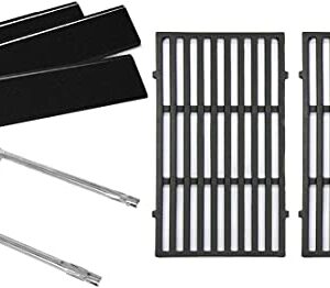 Hongso 18" Burner Tubes 69785 and 15.3" Flavorizer Bars 7635, 17.5" Cast Iron Grill Grates 7637 Replacement Parts for Weber Spirit 200 Series, Spirit E S 200 Series Gas Grill, with Up Front Controls