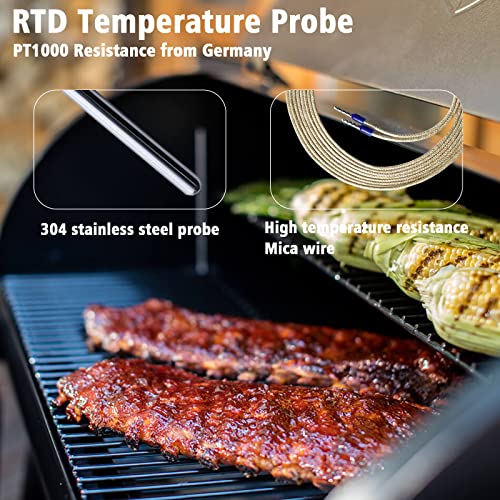 RTD Temperature Probe Sensor for Traeger, Replacement Parts RTD Temperature Probe Compatible with Traeger Digital Thermostat, All Traeger Wood Pellet Grills Accessories (Except PTG)