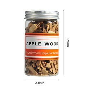 Restaswork Wood Chips for Smoking Variety Pack, 8 OZ Apple Cherry Pecan Oak Hickory and Beech Natural Flavor Wood Chips BBQ Smoking Chips for Grills, Bake, Roast, Braise (Apple)