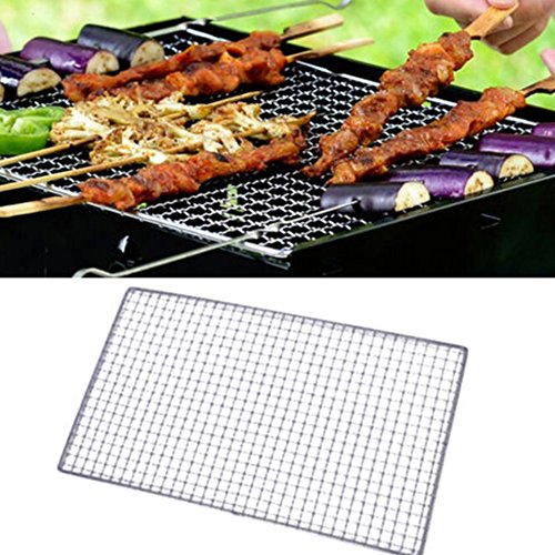 QKDS BBQ Grill, Stainless Steel Mesh BBQ Grill Grate Grid Wire Rack Cooking Replacement Net, Works on Smoker,Pellet,Gas,Charcoal Grill, for Camping Barbecue Outdoor Picnic Tool, 30*45cm