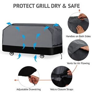 Waykea Heavy Duty Griddle Grill Cover for Blackstone 36 Inch, Royal Gourmet | Thick 600D Oxford Waterproof UV & Fade Resistant Griddle Station Cover (68”W x 28”D x 35”H, Gray/Black)