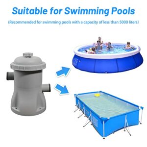 330 Gallons Pool Filter Pump Above Ground,Swimming Pool Filter Cartridge Pump,Electric Pool Water Pump Filter for Pools Sand Cleaning Tool Set with 1 Pool Filter Cartridge