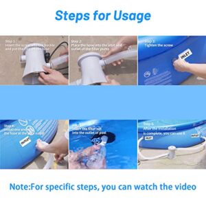 330 Gallons Pool Filter Pump Above Ground,Swimming Pool Filter Cartridge Pump,Electric Pool Water Pump Filter for Pools Sand Cleaning Tool Set with 1 Pool Filter Cartridge