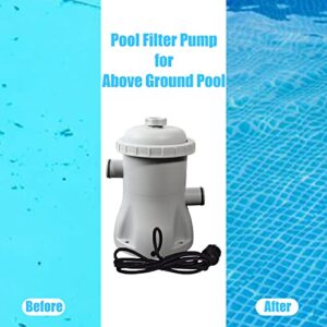 330 Gallons Pool Filter Pump Above Ground,Swimming Pool Filter Cartridge Pump,Electric Pool Water Pump Filter for Pools Sand Cleaning Tool Set with 1 Pool Filter Cartridge