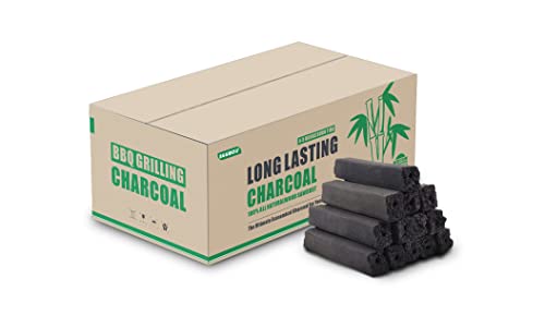 BGGWOLF Charcoal 100% Natural Blocky Charcoal Made from Bamboo, Green Healthy Burning Non-Toxic, Suitable for Family Dinner Party Outdoor Play for Barbecue，5lb