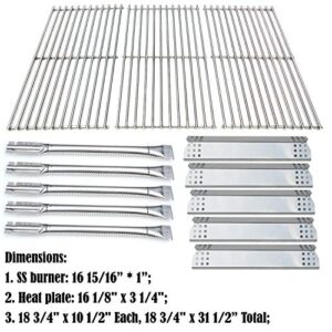 Direct Store Parts Kit DG183 Replacement for Jenn-Air 720-0709B, 720-0727 Gas Grill Stainless Steel Burners, Heat Plates, Cooking Grid