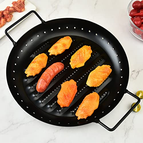 YARDWE Induction Stove Top Grill Plate: Nonstick Grill Pan BBQ Grill Pans Iron Barbecue Grilling Plate for Home Picnic Bbq Camping Portable Cookware 14. 58X11. 79X1. 57in