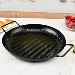 YARDWE Induction Stove Top Grill Plate: Nonstick Grill Pan BBQ Grill Pans Iron Barbecue Grilling Plate for Home Picnic Bbq Camping Portable Cookware 14. 58X11. 79X1. 57in