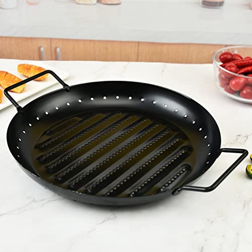 YARDWE Induction Stove Top Grill Plate: Nonstick Grill Pan BBQ Grill Pans Iron Barbecue Grilling Plate for Home Picnic Bbq Camping Portable Cookware 14. 58X11. 79X1. 57in