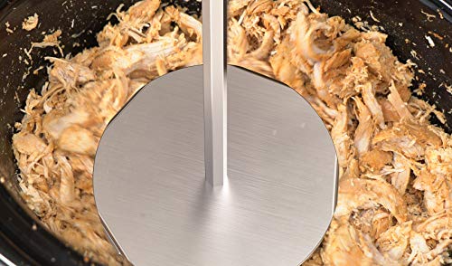 Onlyfire 4 Inch Stainless Steel Pork Puller Used with Standard Hand Drill for Beef, Chicken, Potato Masher and Tamale Meat