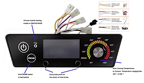 Bbqzone Digital Thermostat Control Board Replacement Part for Pit Boss Wood Pellet Grill Tailgater P7-340/ Lexington P7-540/ Classic P7-700/ Austin XL P7-100/ 440FB1 Matte Black