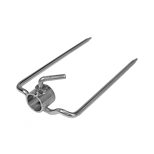 TITAN GREAT OUTDOORS Pair Dual Prong Rotisserie Forks for 1" Round Spit Rod Shoulder, Stainless Steel Fork Set