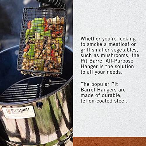 Pit Barrel Cooker All Purpose Basket Hanger | Grill Meat and Cook Sides Simultaneously | Barrel Smoker All Purpose Grill Basket | Grill Smaller Veggies, Mushrooms, Sides