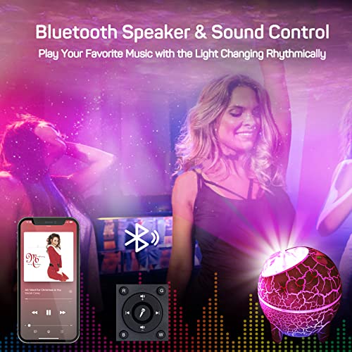 Dr. Prepare Dinosaur Egg Star Projector Galaxy Night Light, Starry Light with Bluetooth Speaker Timer Voice/Remote Control, Ocean Wave Projector Night Light for Kids Adults Party Ceiling Room Decor