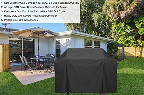 Grill Cover 600D Barbecue Cover 67 Inch Waterproof BBQ Grill Cover,Outdoor Heavy Duty Weather,UV and Fade Resistant Grill Covers for 50 55 58 60 65 Inch Charbroil and Gas Grill (67" Lx24 Wx46 H)