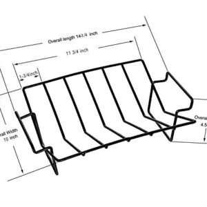 Mydracas BBQ Rib Racks for Smoking and Grilling,Turkey Roasting Rack Roast Rack Dual Purpose fit for Large Big Green Egg and Kamado Joe,Primo,Vision,18 inches and Bigger Grill