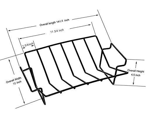 Mydracas BBQ Rib Racks for Smoking and Grilling,Turkey Roasting Rack Roast Rack Dual Purpose fit for Large Big Green Egg and Kamado Joe,Primo,Vision,18 inches and Bigger Grill