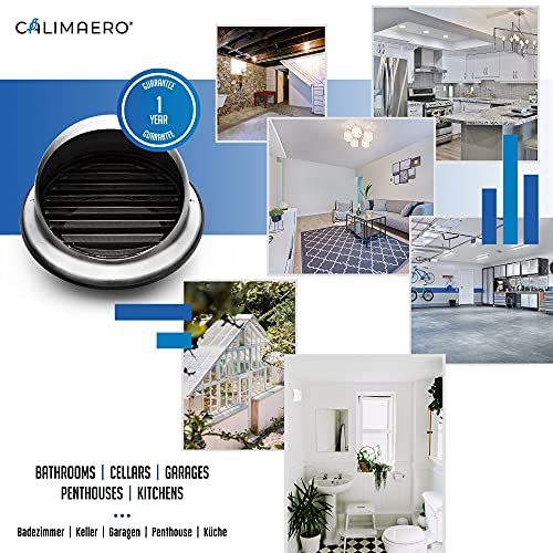 calimaero KWG 6 inch Air Vent Covers Dryer Vent Cover Outdoor for Walls Air Vent Deflector Extractor Fan Vent Cover Robust and Weatherproof Stainless Steel Dryer Vent Cover Outdoor