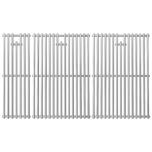 Utheer Cooking Grates for Nexgrill Replacement Parts 720-0882A Evolution Infrared Plus 5-Burner, Stainless Steel Solid Rod Grill Cooking Grids for Nexgrill Gas Grill Parts with Side Burner, Set of 3