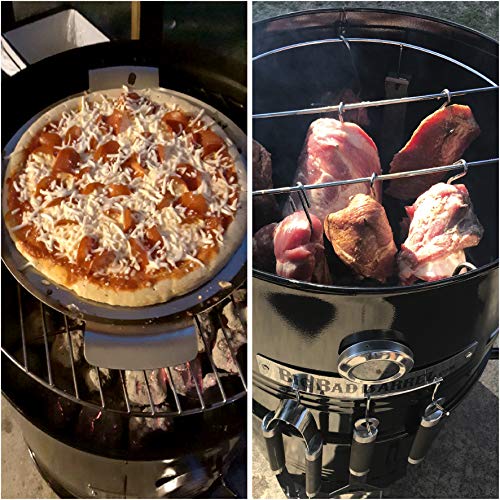 Big Bad Barrel Pit Drum Smoker Charcoal Barbeque Grill - 5 in 1 - Smoker, Grill, Pizza Oven, Table and Fire Pit