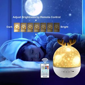 Children's Night Light Projector Festival Atmosphere Light, 3 Color Timed Remote Control Star Sky Projector，with 6 Sets of Different Theme Patterns (Birthday, Valentine's Day, Christmas, etc)